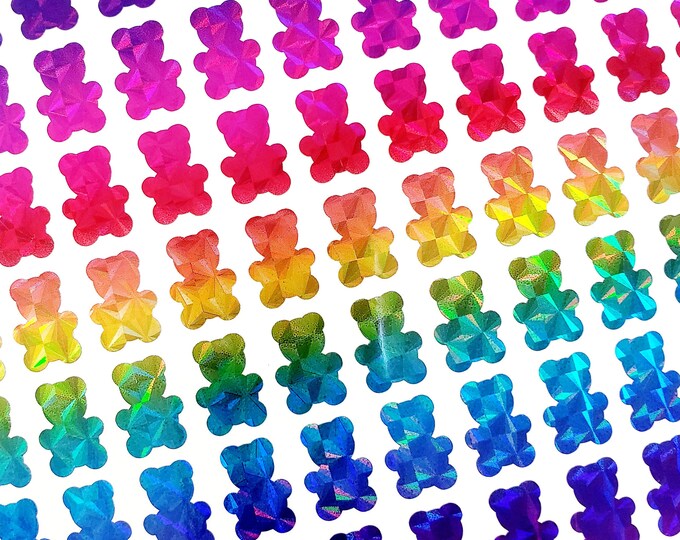 Gummy Bears Glitter Holographic Sticker Pack - Etsy