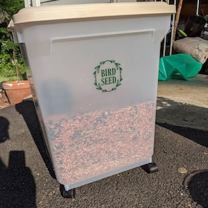 Bird Seed Decal, Computer Cut Vinyl Sticker, Wild Bird Seed Container ...