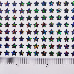 Extra Small Star Stickers, Set of 490 Black Holo Deco Glitter Star ...
