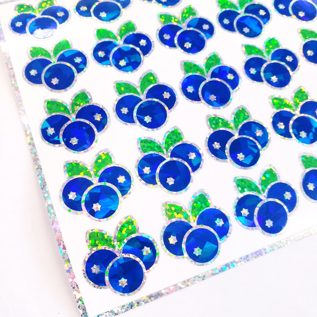 Blueberry Stickers, Set of 30 Blue Berry Summer Fruit Stickers for ...
