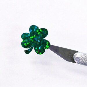 Shamrock Sticker Sheet, Set of 40 Sparkly Green Vinyl Decals, St ...