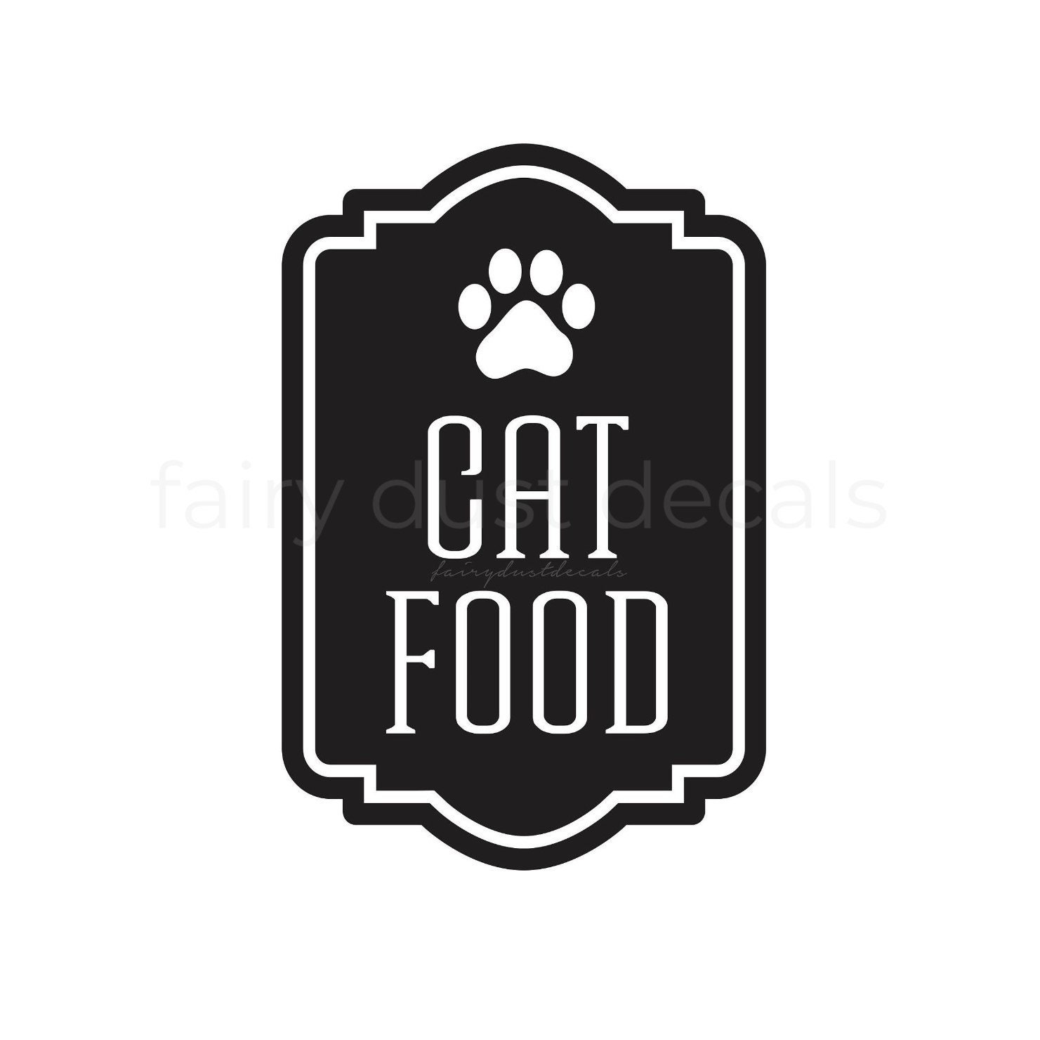 Cat Food Container Decal Sticker for Cat Food Canister Paw | Etsy