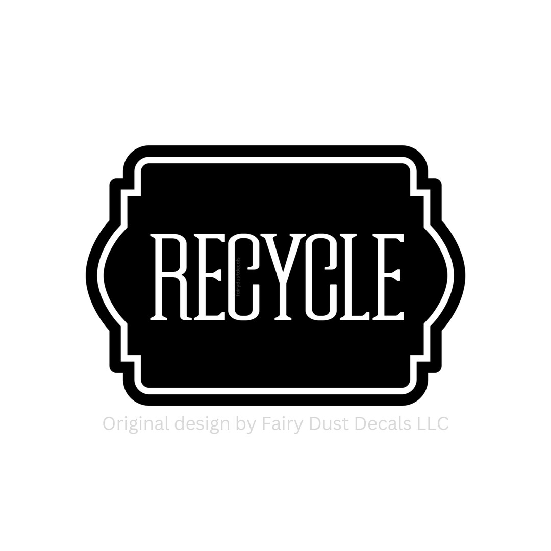 Recycle Decal, Sticker for Garbage Barrel, Vinyl Decal for Trash Can ...