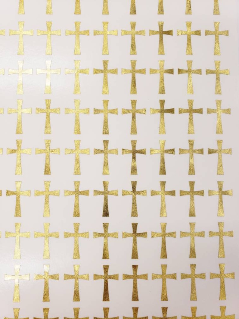 Christian Cross Stickers Gold Metallic Cross Vinyl Decals - Etsy