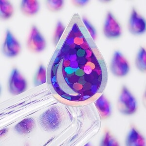 Purple Water Droplet Stickers Set of 136 Sparkly Purple - Etsy