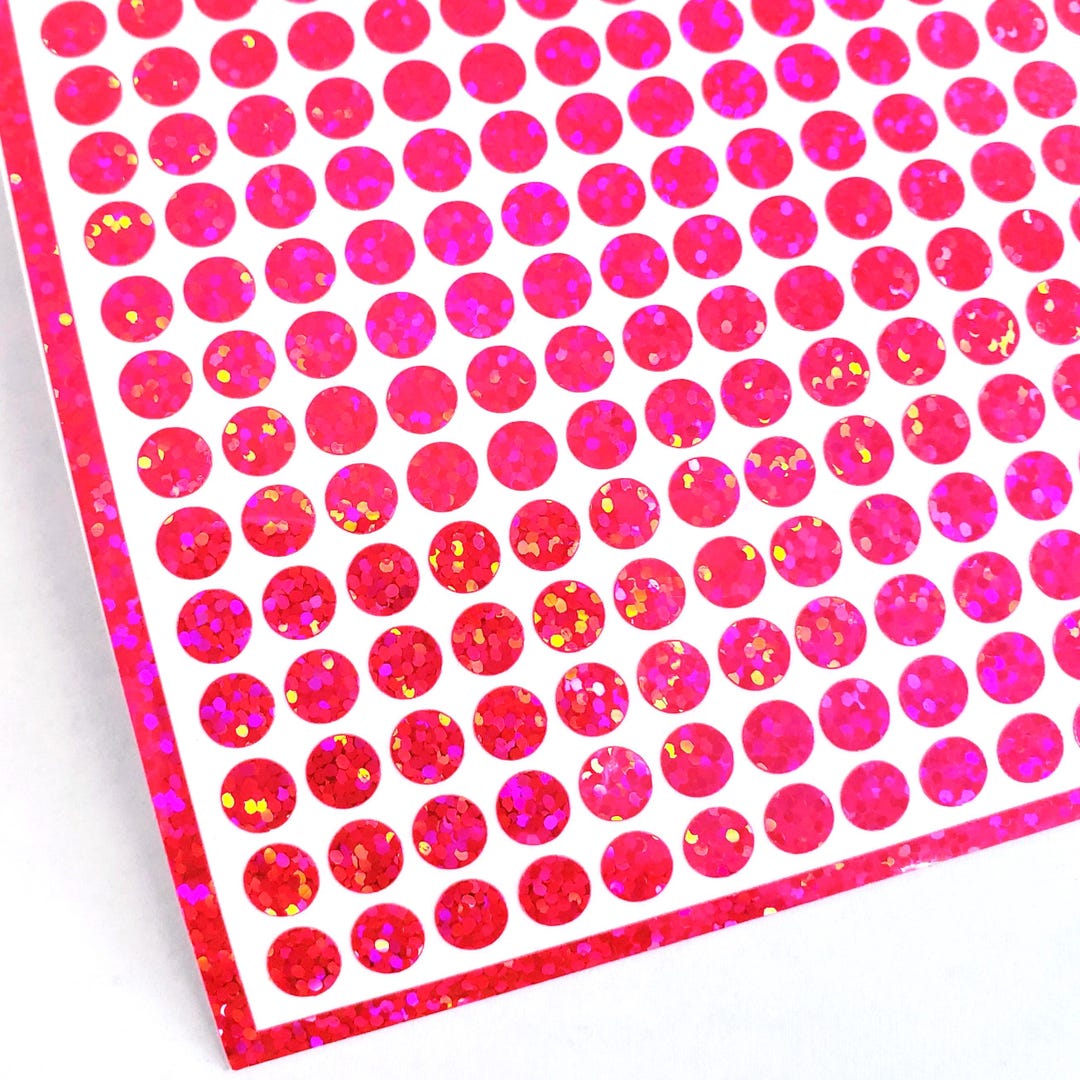 Pink Dot Stickers: 1/4 Inch Sparkly Glitter Dots for Bullet Journaling ...
