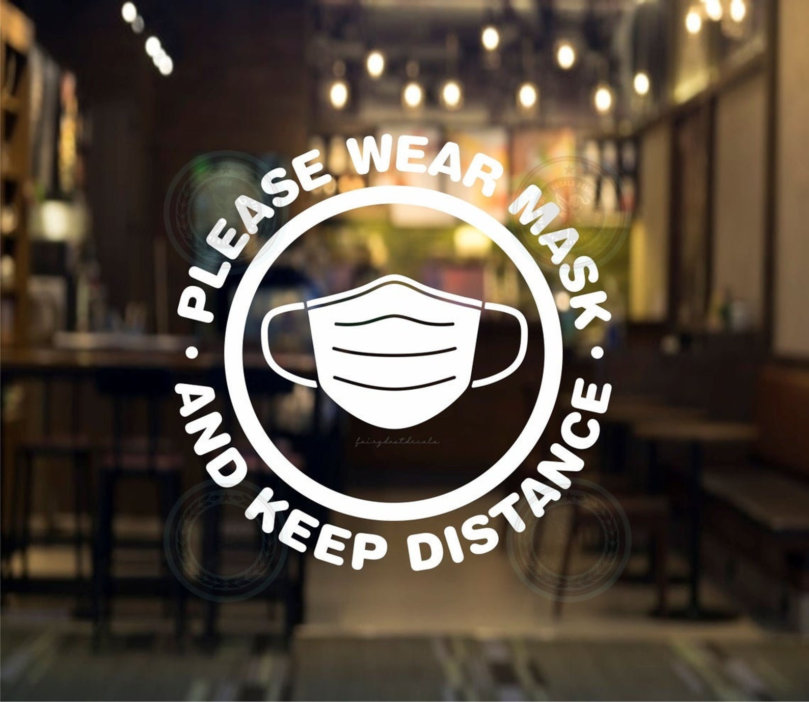 Face Mask Decal small business storefront window sign | Etsy