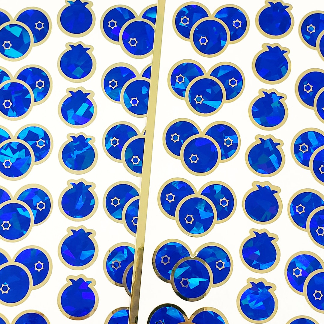 Blueberry Stickers, Set of 28 Peel-and-stick Waterproof Summer Fruit ...