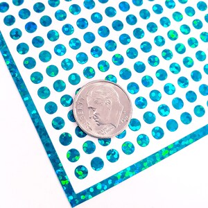 Turquoise Glitter Dot Stickers, Set of 560, Two Dot Sizes 2mm and 1/4 ...
