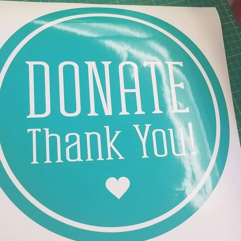 Donation Money Jar Decal Glass Canister Vinyl Label Charity | Etsy