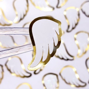 Gold Angel Wing Stickers, Set of 42 White and Gold Wing Stickers for ...