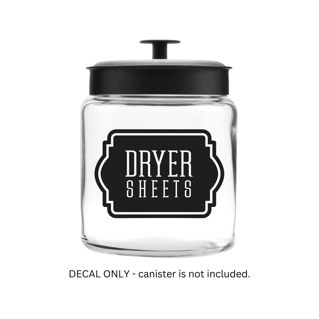 Dryer Sheets Decal, Organized Laundry Room, Dryer Sheets Sticker ...