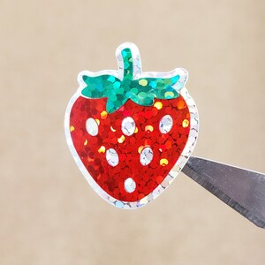 Strawberry Stickers, Set of 15 or 30 Red and Green Summer Fruit Vinyl ...