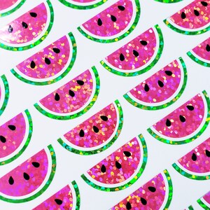 Watermelon Stickers, Set of 48 Sparkly Summer Fruit Vinyl Decals. - Etsy