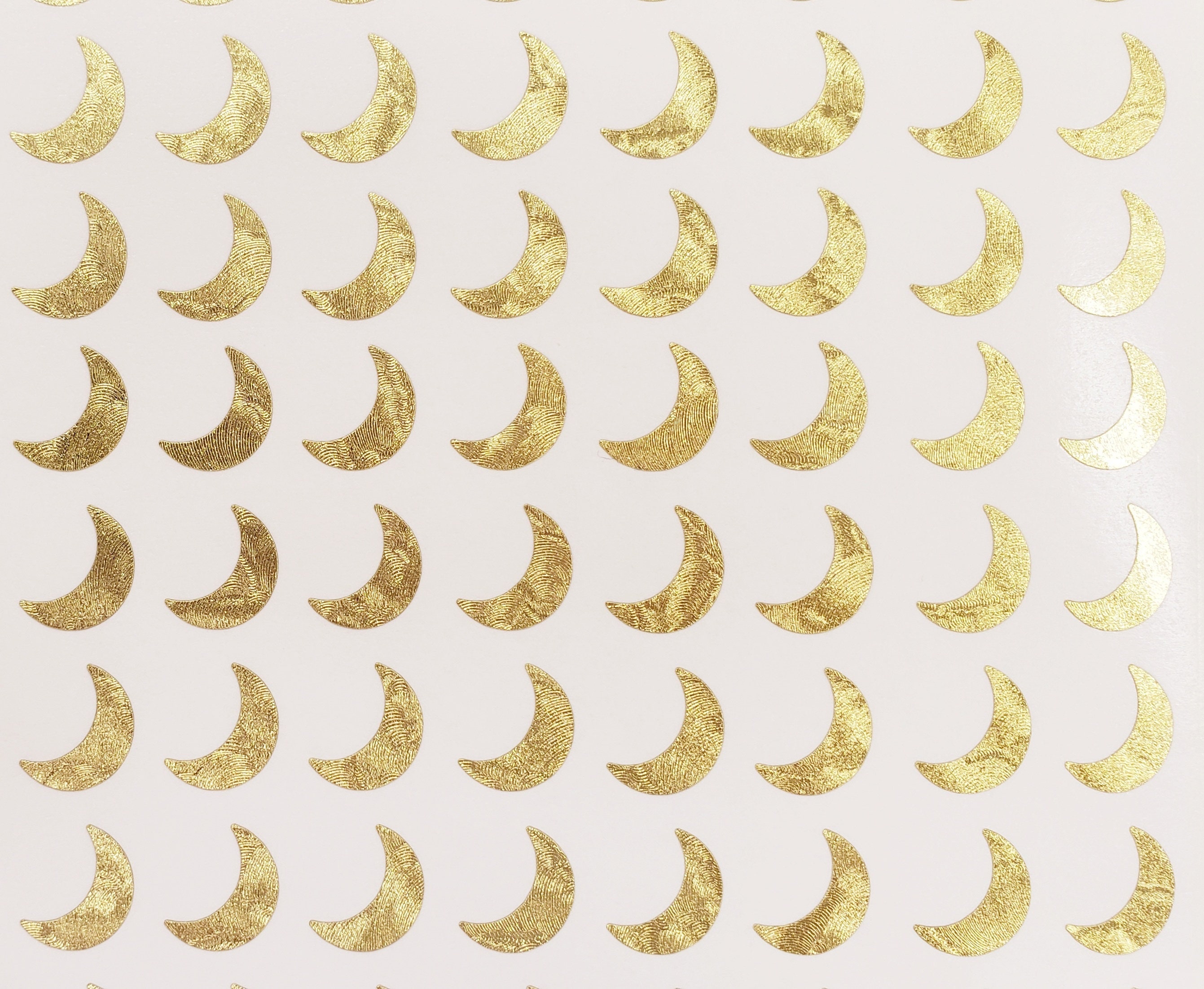Moon Stickers, Set of 99 Small Crescent Gold Moon Vinyl Decals ...