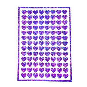 Purple Heart Stickers, Set of 104 Sparkly Vinyl Decals for Planners ...