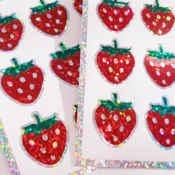 Strawberry Vinyl Sticker - Etsy