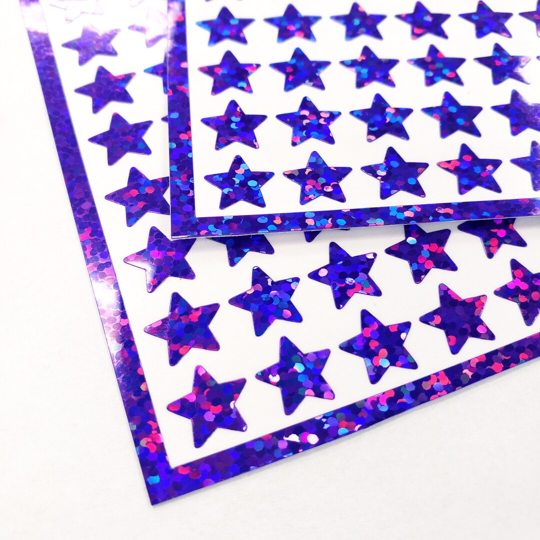 Purple Stars Sticker Gift, Set of 192 Small Glitter Stars, Vinyl Decals ...