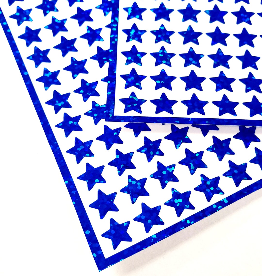 Blue Star Stickers, Set of 192 Small Sparkly Stars, Vinyl Decals for ...