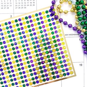 Mardi Gras Bead Stickers, Sparkly Faux Rhinestone Vinyl Decals, Set of ...