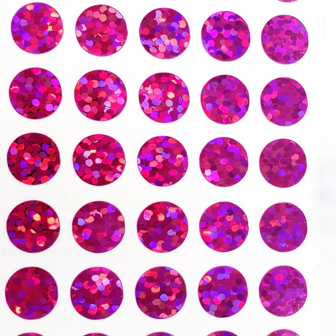 Large Hot Pink Dot Stickers Set of 50 100 200 Pink Glitter - Etsy