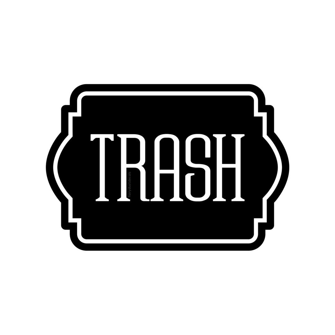 Trash Decal, Sticker for Garbage Barrel, Vinyl Decal for Trash Can ...