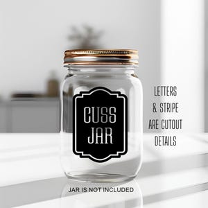 Cuss Jar Decal, Funny Money Container for Kids and Adults, DECAL ONLY ...