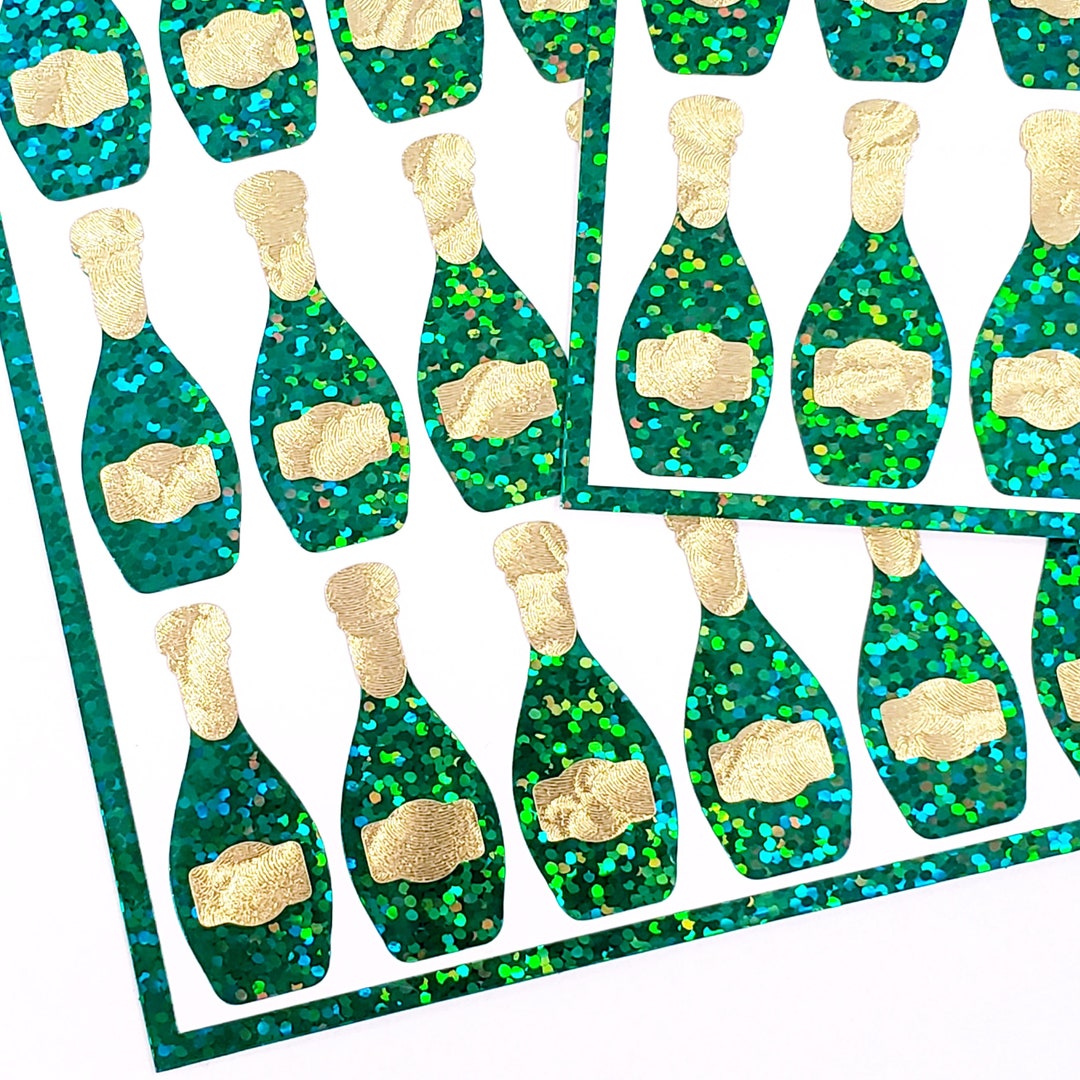 Champagne Bottle Stickers, Set of 30 Wedding Shower Bachelorette ...