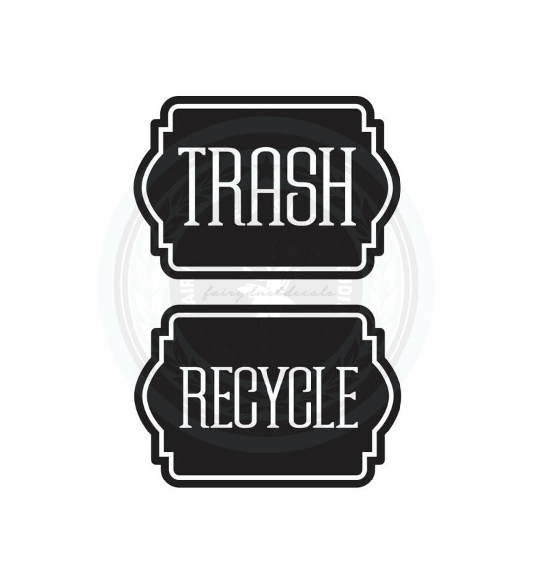 Trash and Recycle Decal Set Garbage Barrel and Recycling - Etsy