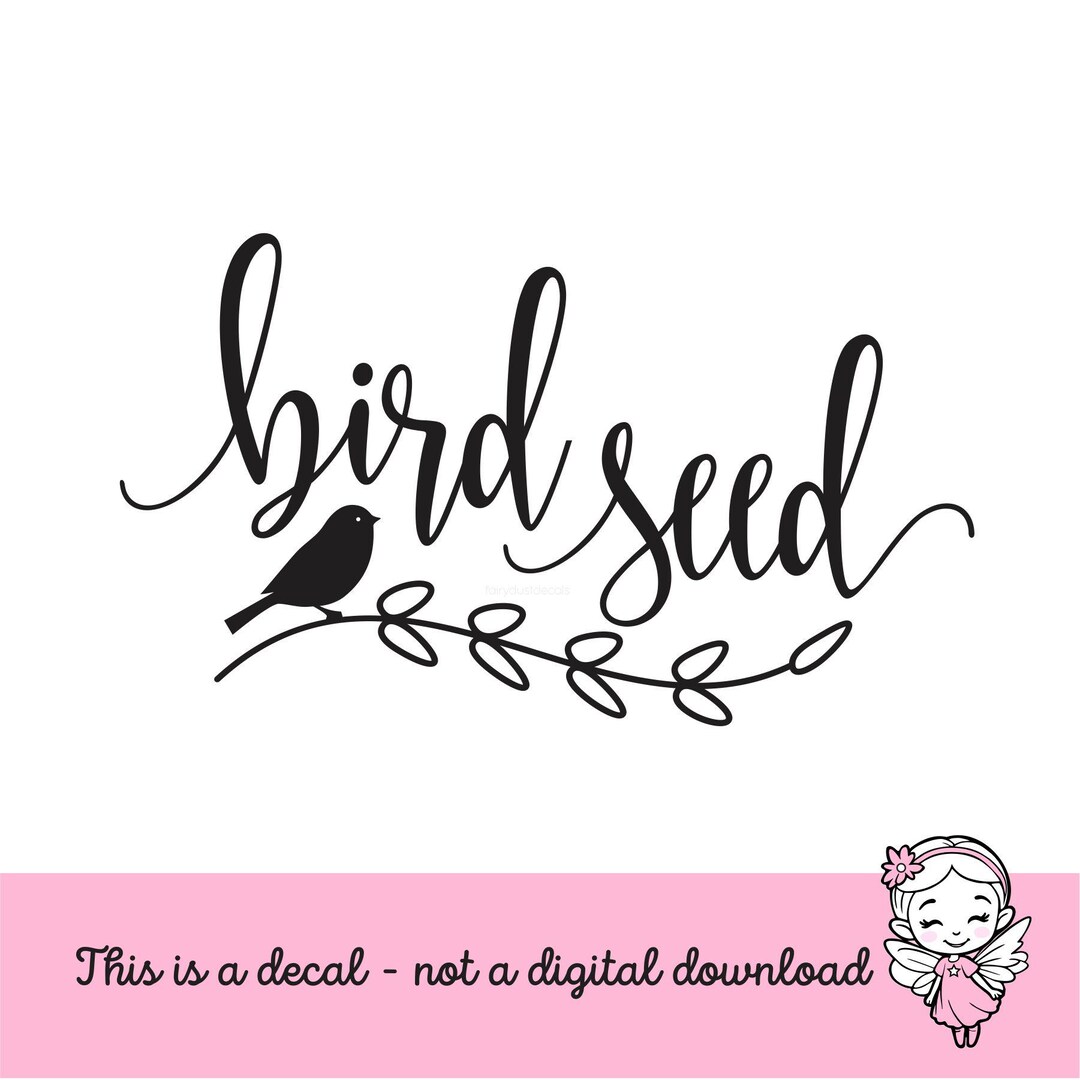Bird Seed Decal, Bird Seed Container Label, Vinyl Decal, Wild Bird Seed ...
