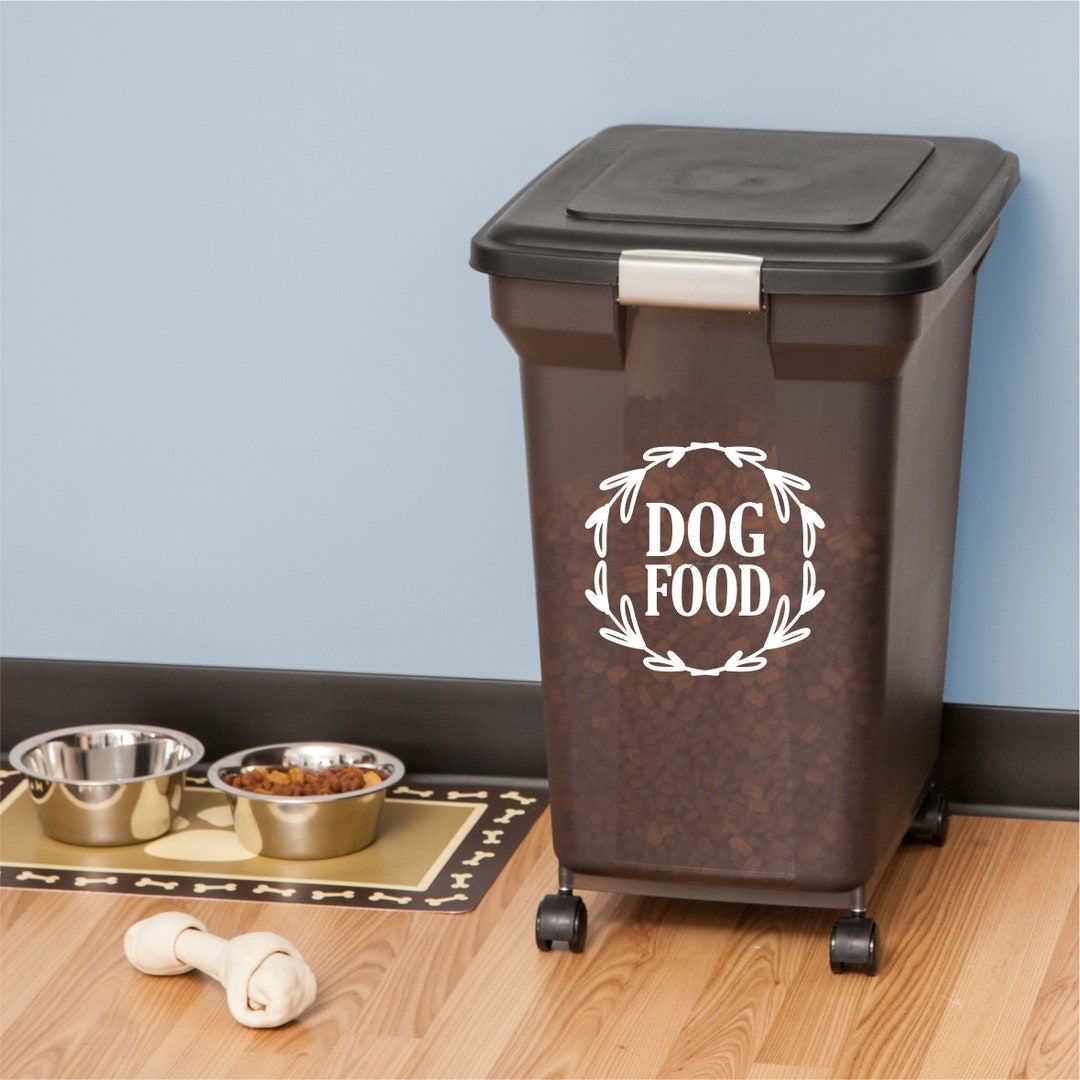 Dog Food Decal, Computer Cut Vinyl Sticker, Pet Dry Food Storage Label ...