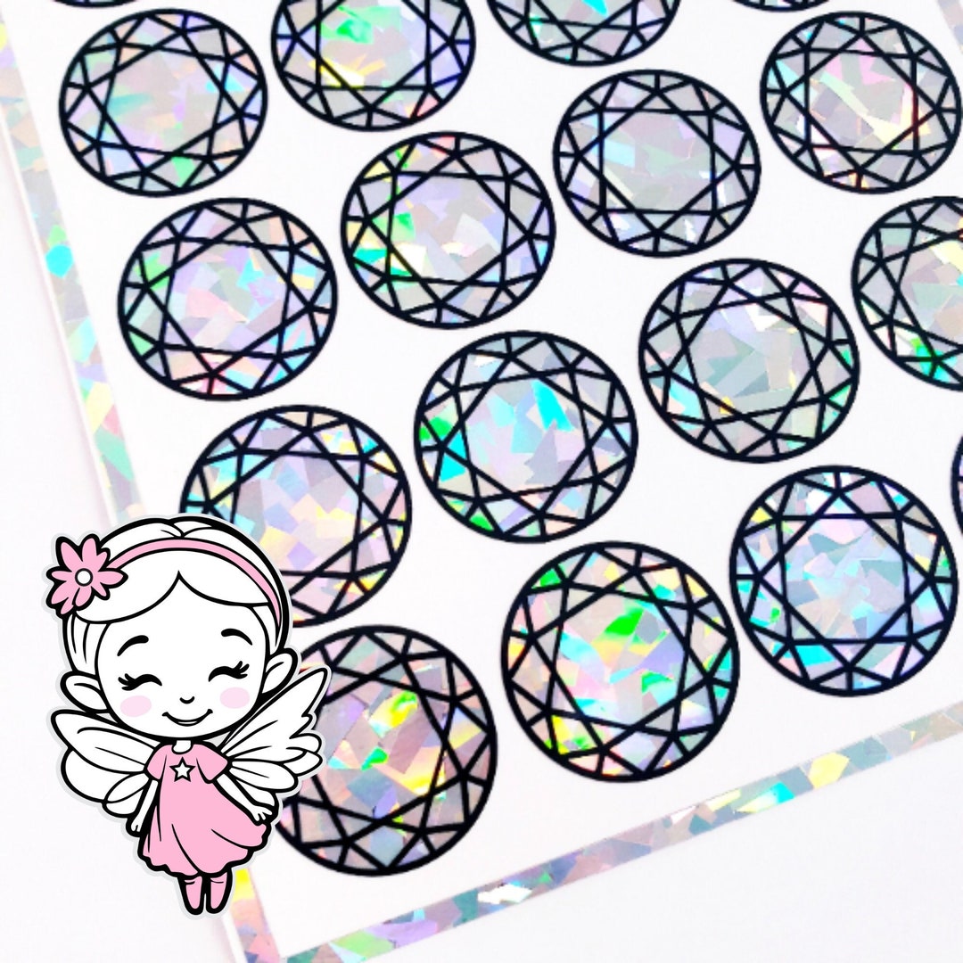 Diamond Jewel Stickers for April Birthday Gift, Set of 20 Sparkly Round ...