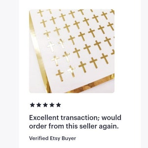 Extra Small Cross Stickers, Set of 200 Mirror Gold Religious Crosses ...