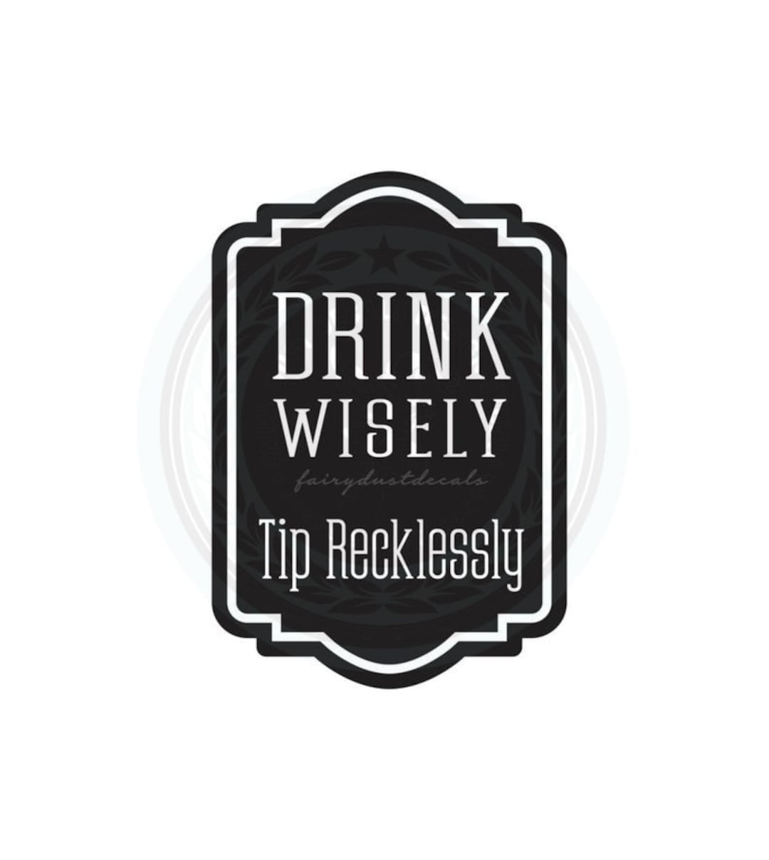 Tip Jar Decal, Tip Money Canister Label, Bartender Cocktail Waitress ...