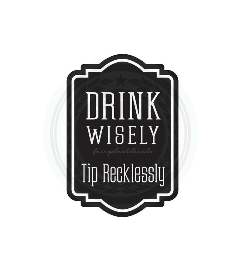 Tip Jar Decal, Tip Money Canister Label, Bartender Cocktail Waitress ...
