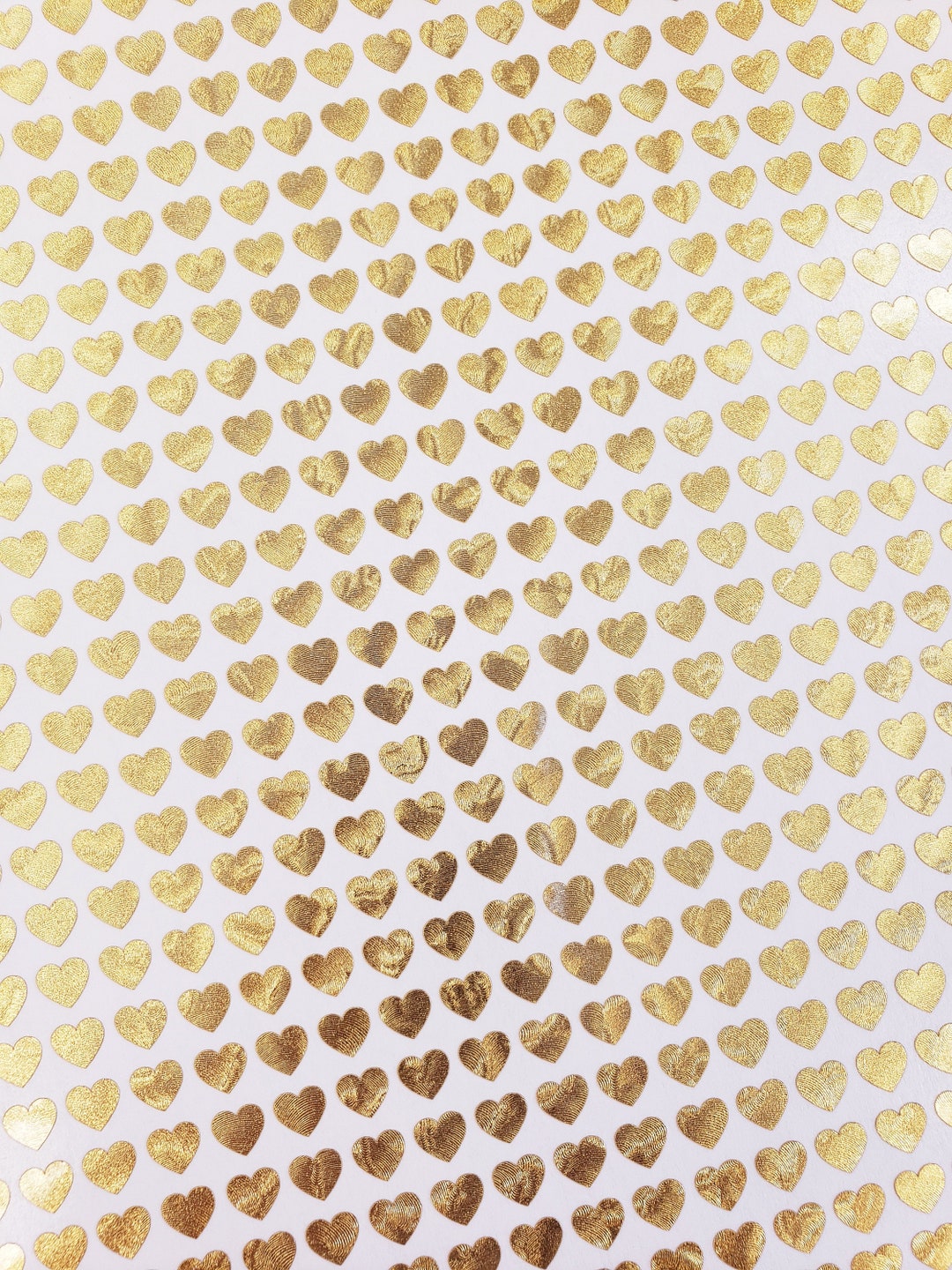 Gold Heart Stickers, Set of 285 Hearts, Gloss Metallic Gold Heart Vinyl ...