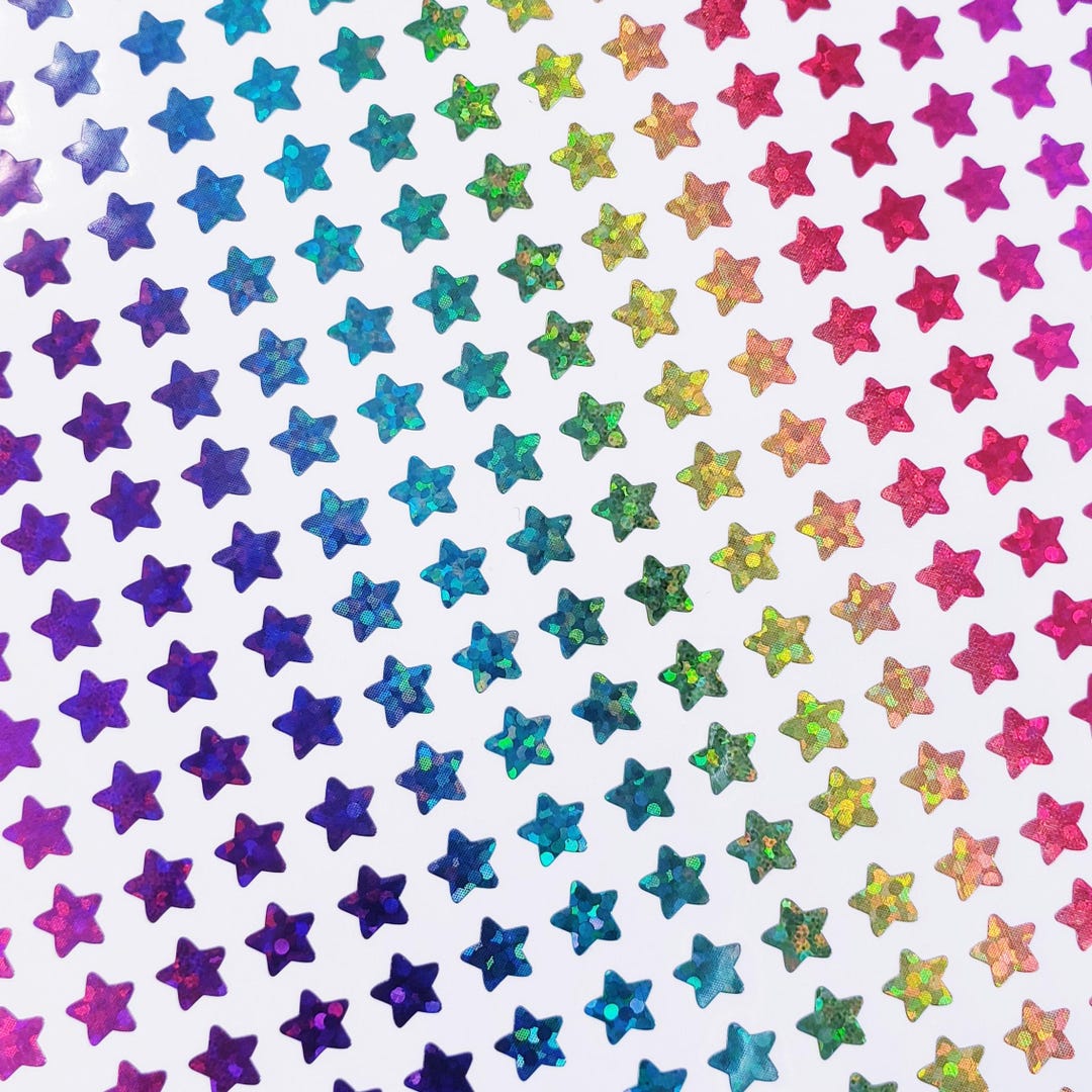 Extra Small Star Stickers, Set of 490 Rainbow Sparkly Star Stickers for ...