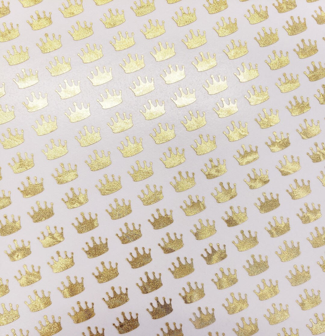 Sparkling Gold Crown Stickers for Princess Birthday Party, DIY Projects ...