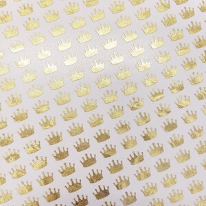 Sparkling Gold Crown Stickers for Princess Birthday Party, DIY Projects ...