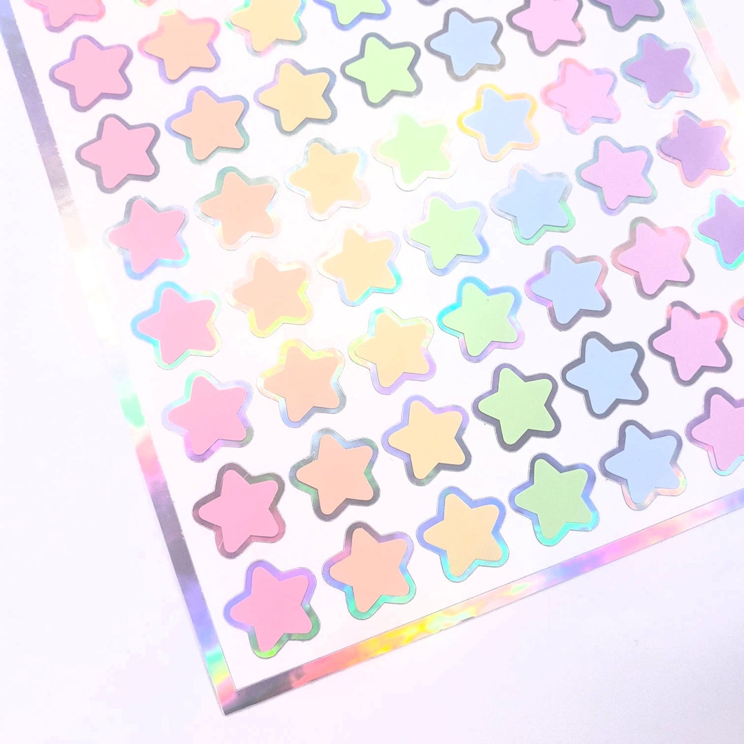 Pastel Rainbow Star Stickers, Set of 70 Small Soft Color Kawaii Stars ...
