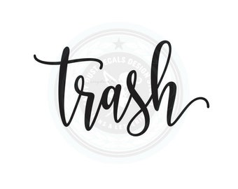 Trash and Recycle Can Vinyl Sticker Trash Can Decal - Etsy
