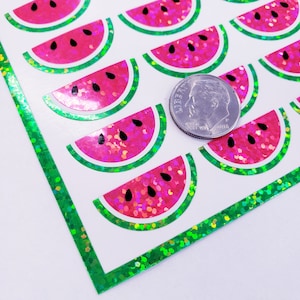 Watermelon Stickers, Set of 48 Sparkly Summer Fruit Vinyl Decals. - Etsy