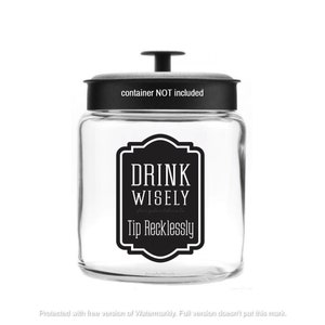 Tip Jar Decal Tip Money Canister Label Bartender Cocktail - Etsy