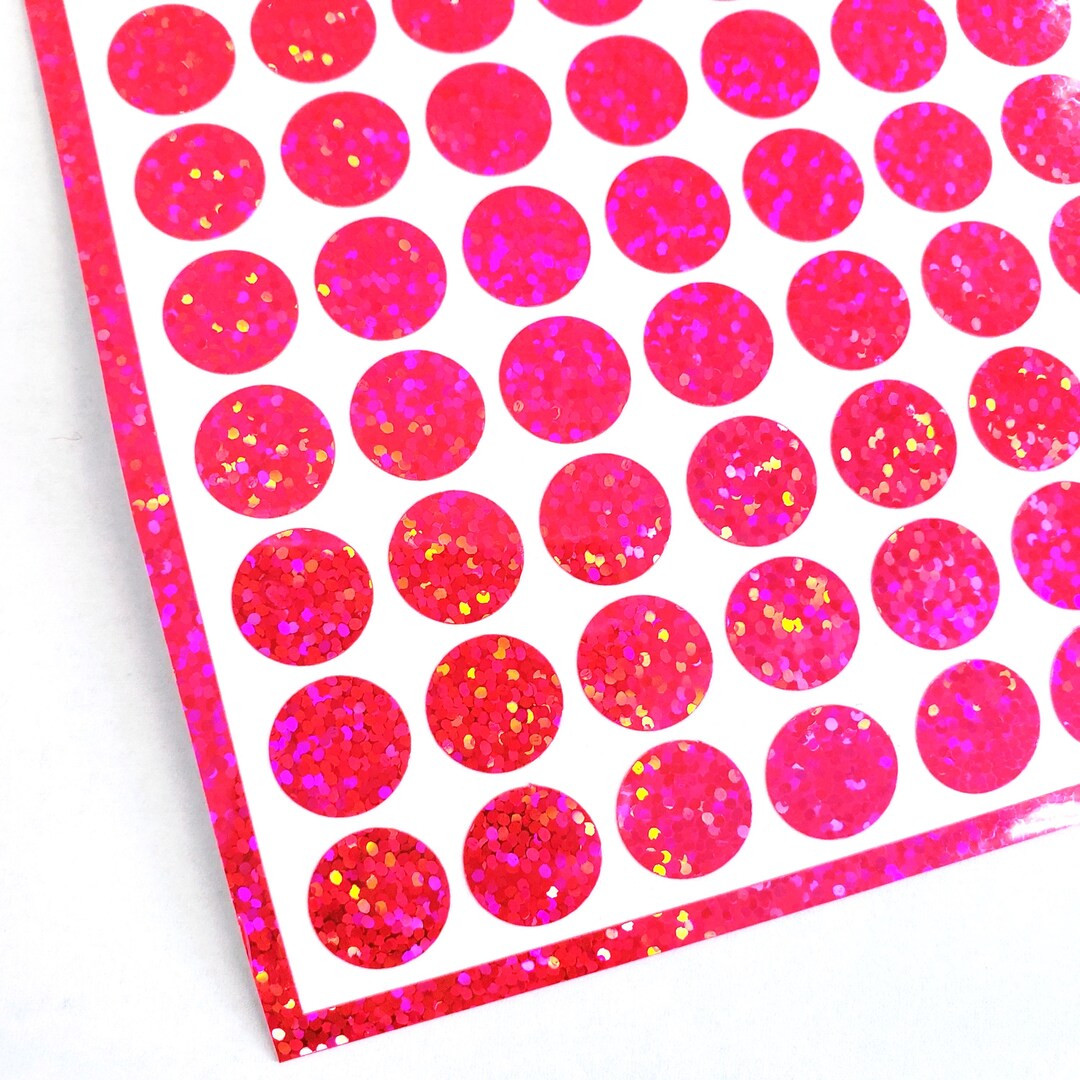 Pink Dot Stickers: 1/2 Inch Sparkly Glitter Dots for Bullet Journaling ...