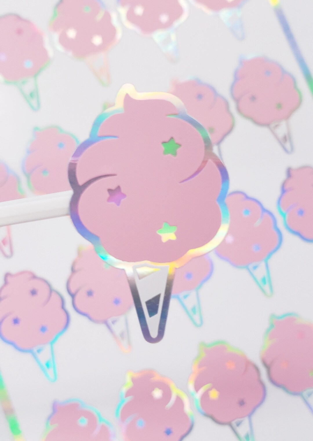 Cotton Candy Stickers, Set of 20 Small Vinyl Decals in Pretty Pink ...