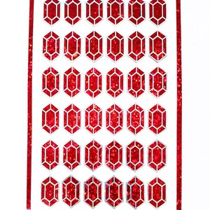 Red Gemstone Stickers, Set of 36 Small Sparkly Ruby Gem Shaped Vinyl ...