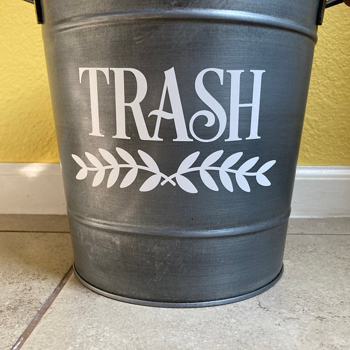 Trash Decal, Vinyl Sticker Label for Trash Can, Garbage Barrel Decal ...