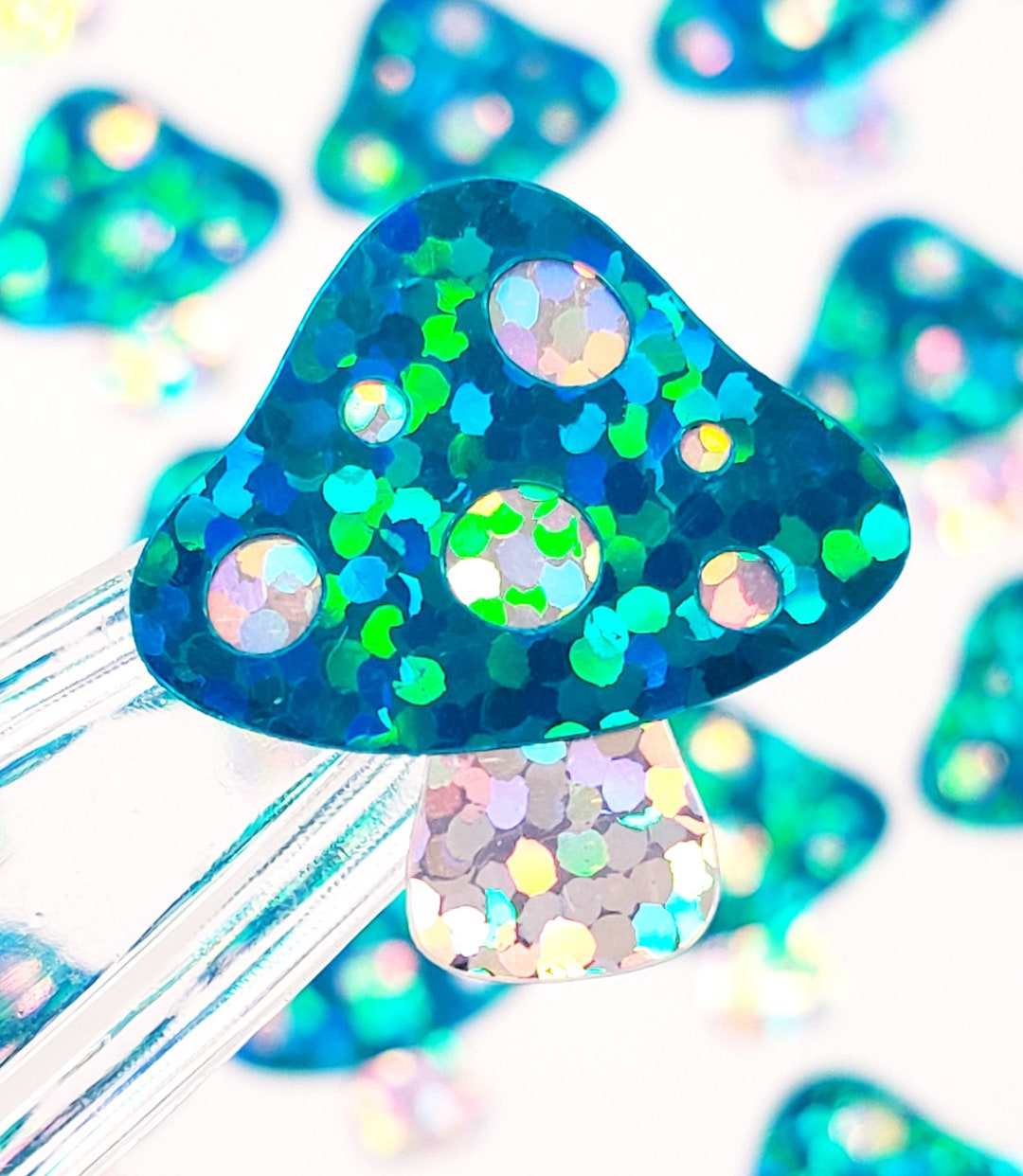 Teal Blue Green Mushrooms Sticker Sheet Set of 48 Small - Etsy