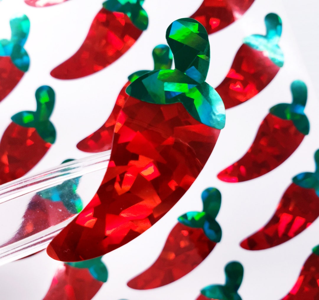 Chili Pepper Stickers, Set of 10, 25 or 50 Spicy Food Label, Red and ...