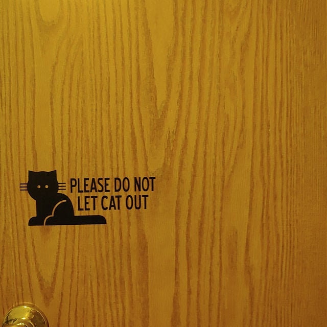 Cat Decal Do Not Let Cat Out Pet Safety Front Door Sign - Etsy Singapore